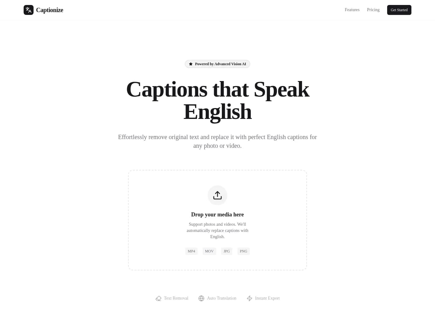 English Captionizer