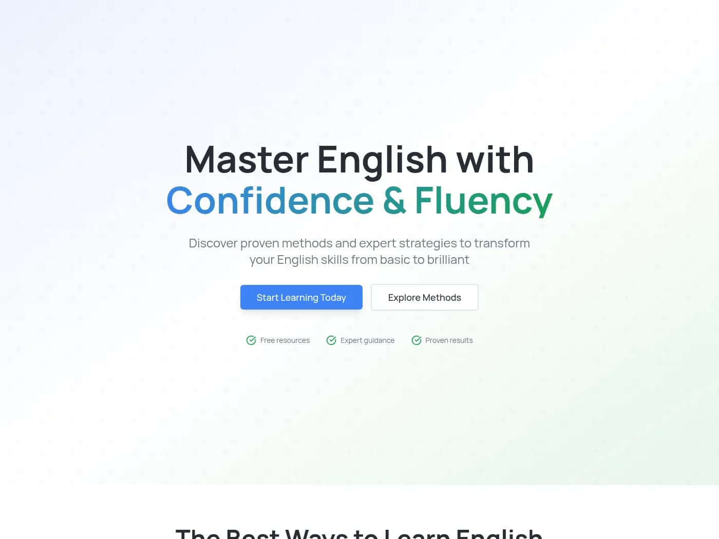 English Learning Landing