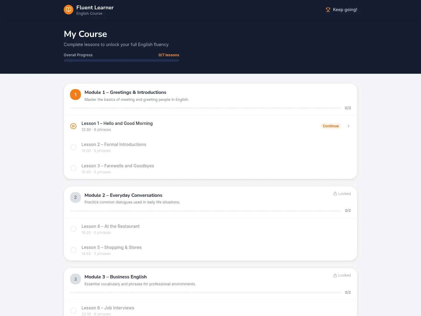 Fluent Learner Platform