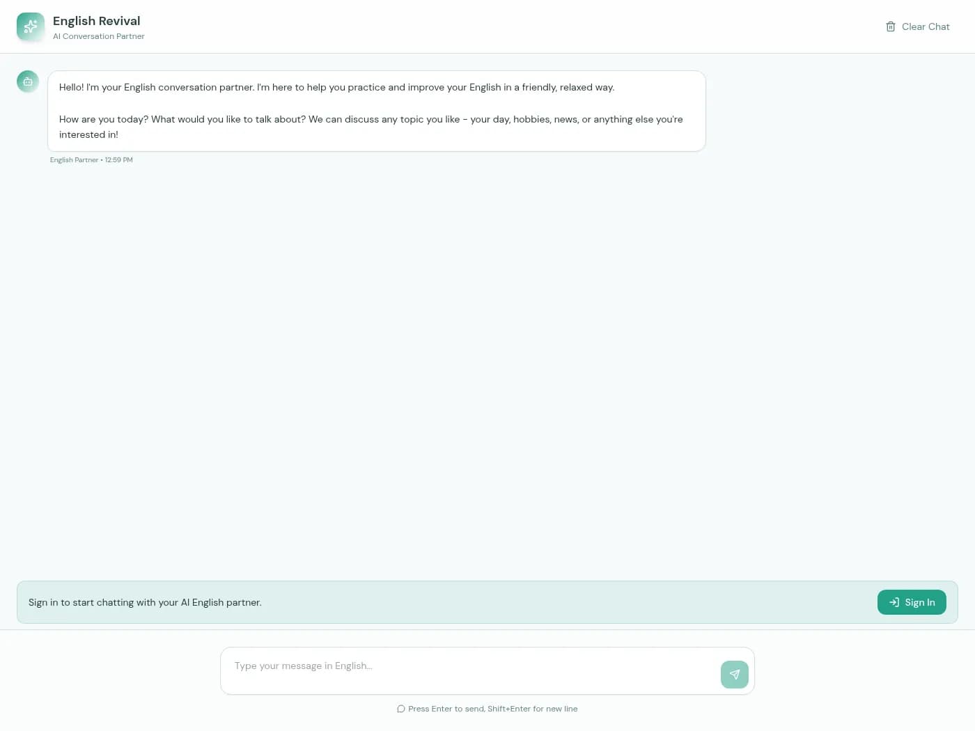 English Revival App