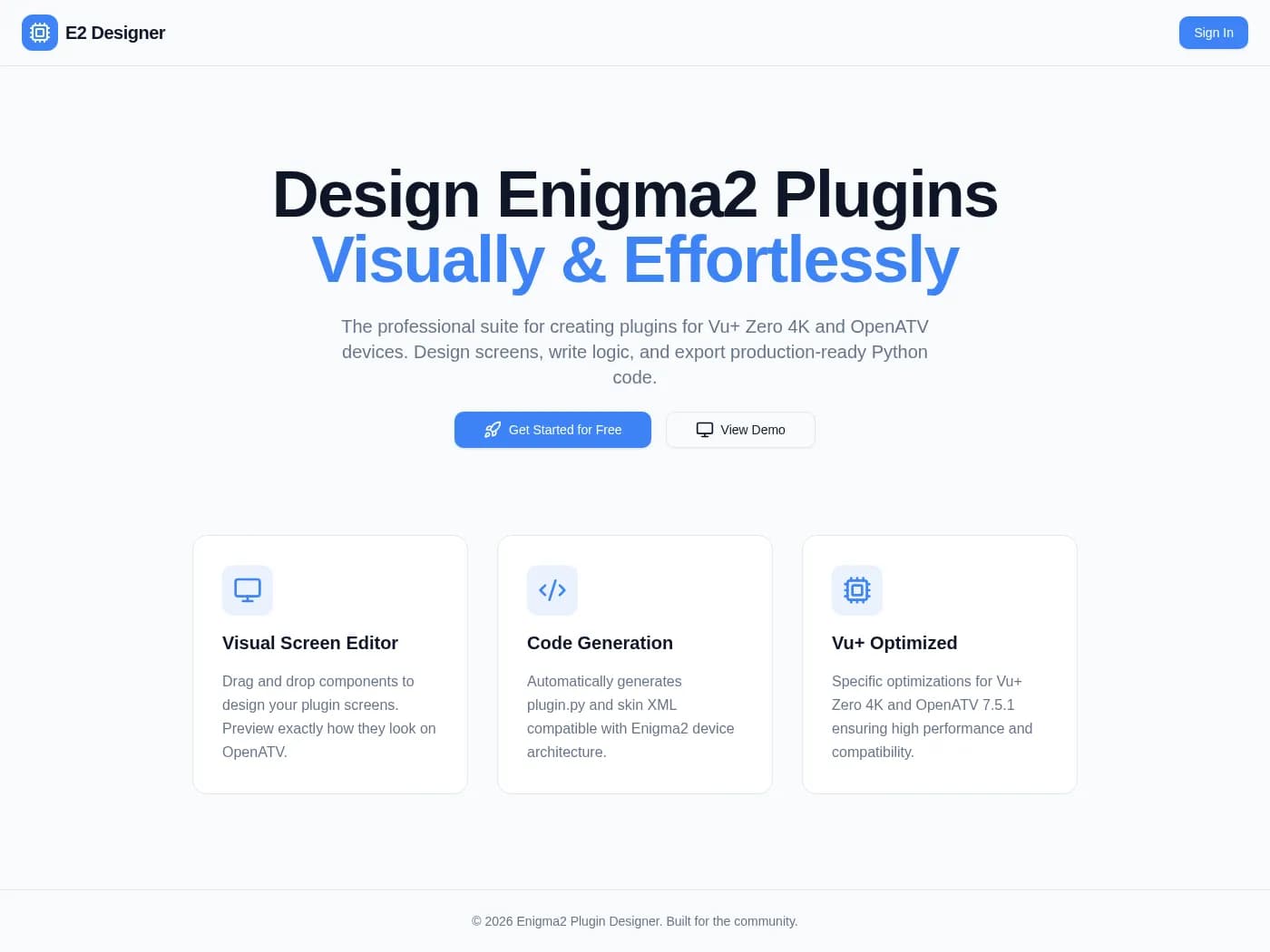 Enigma2 Plugin Designer
