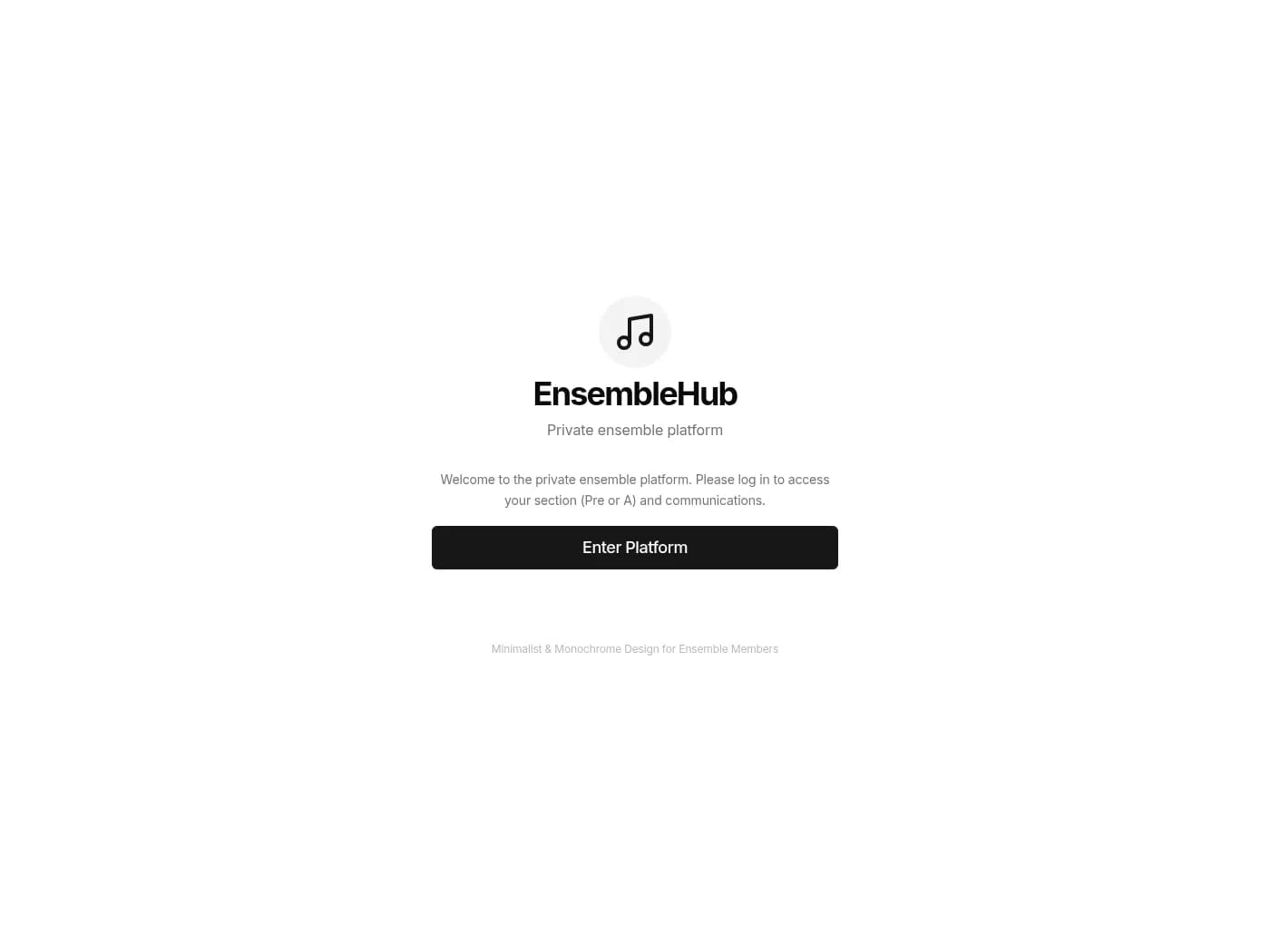 EnsembleHub Web App