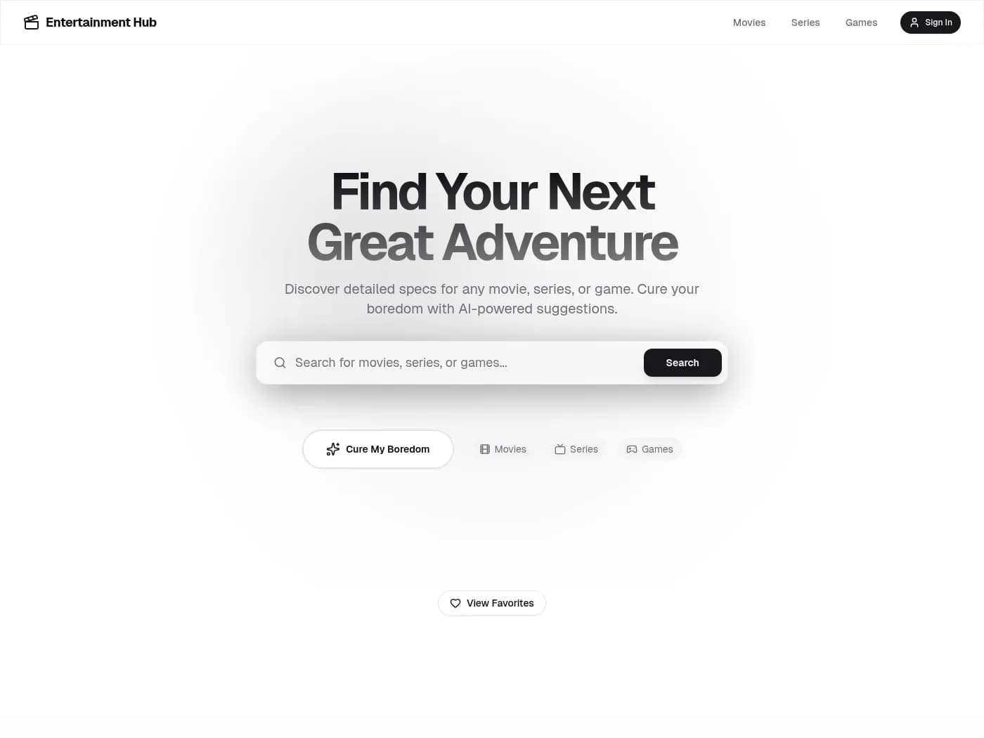 Entertainment Finder Hub