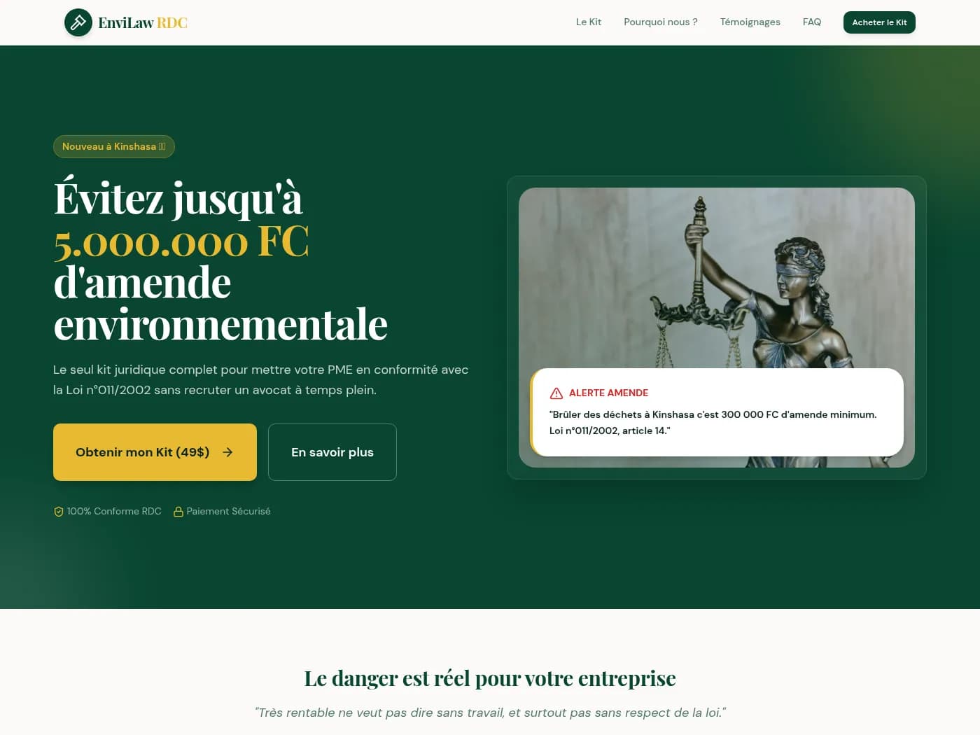 EnviLaw RDC Landing Page
