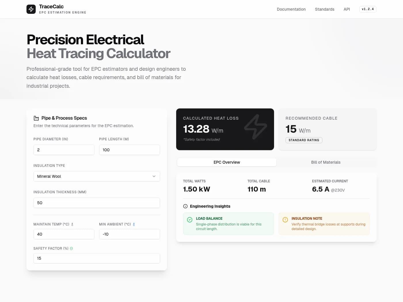 EPC Trace Calculator