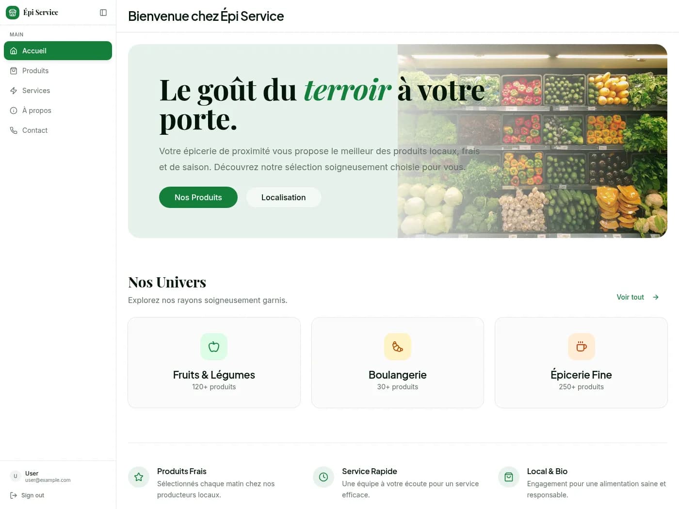 Épicerie Locale Web