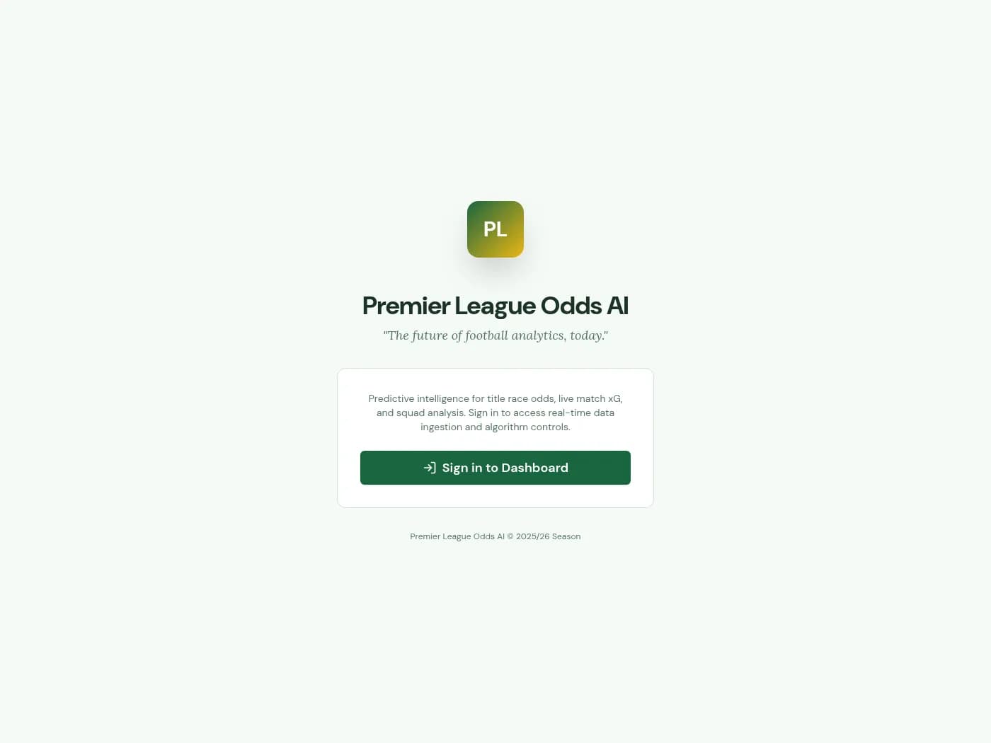 Premier League Odds AI