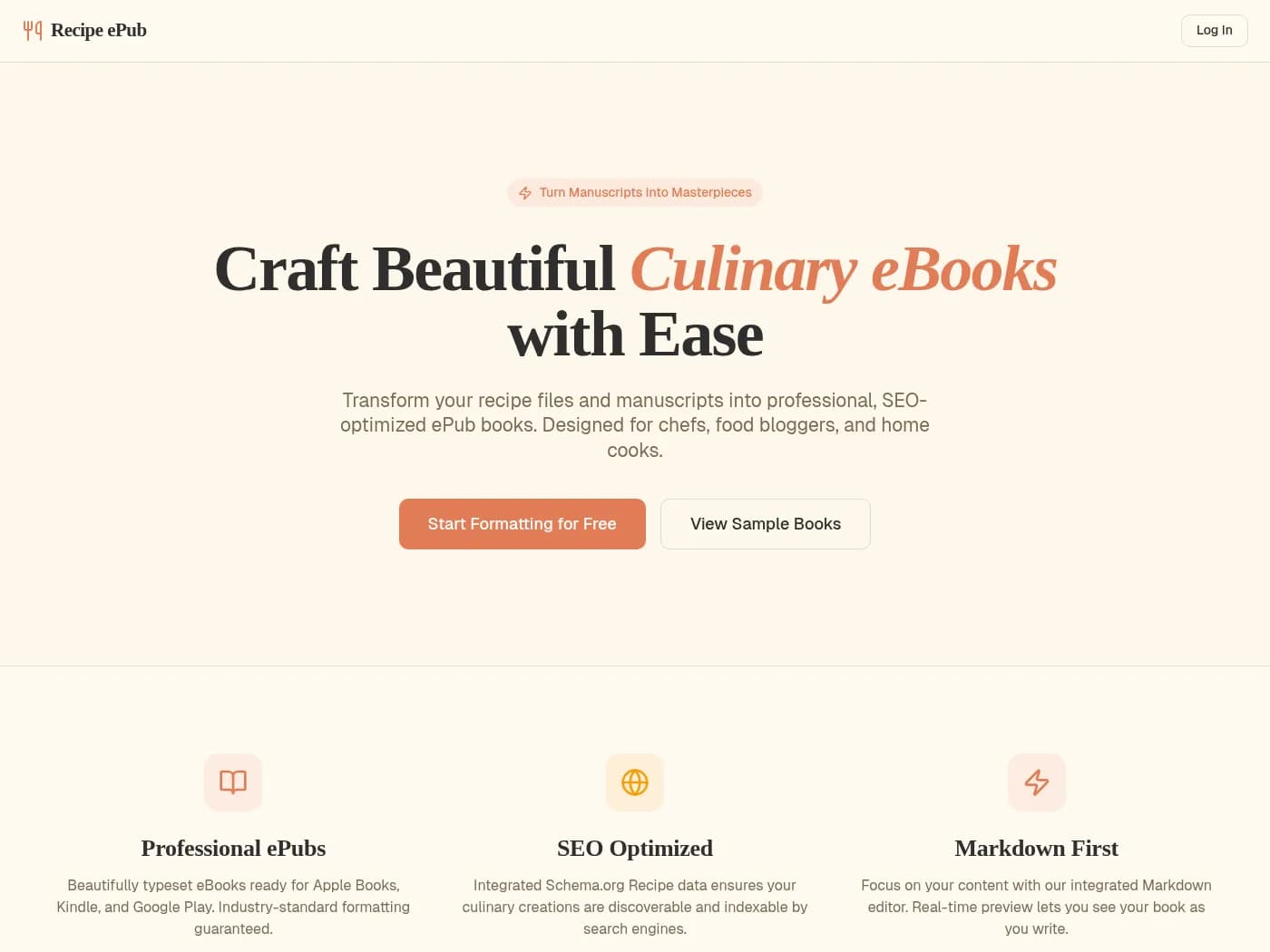 Recipe ePub Formatter