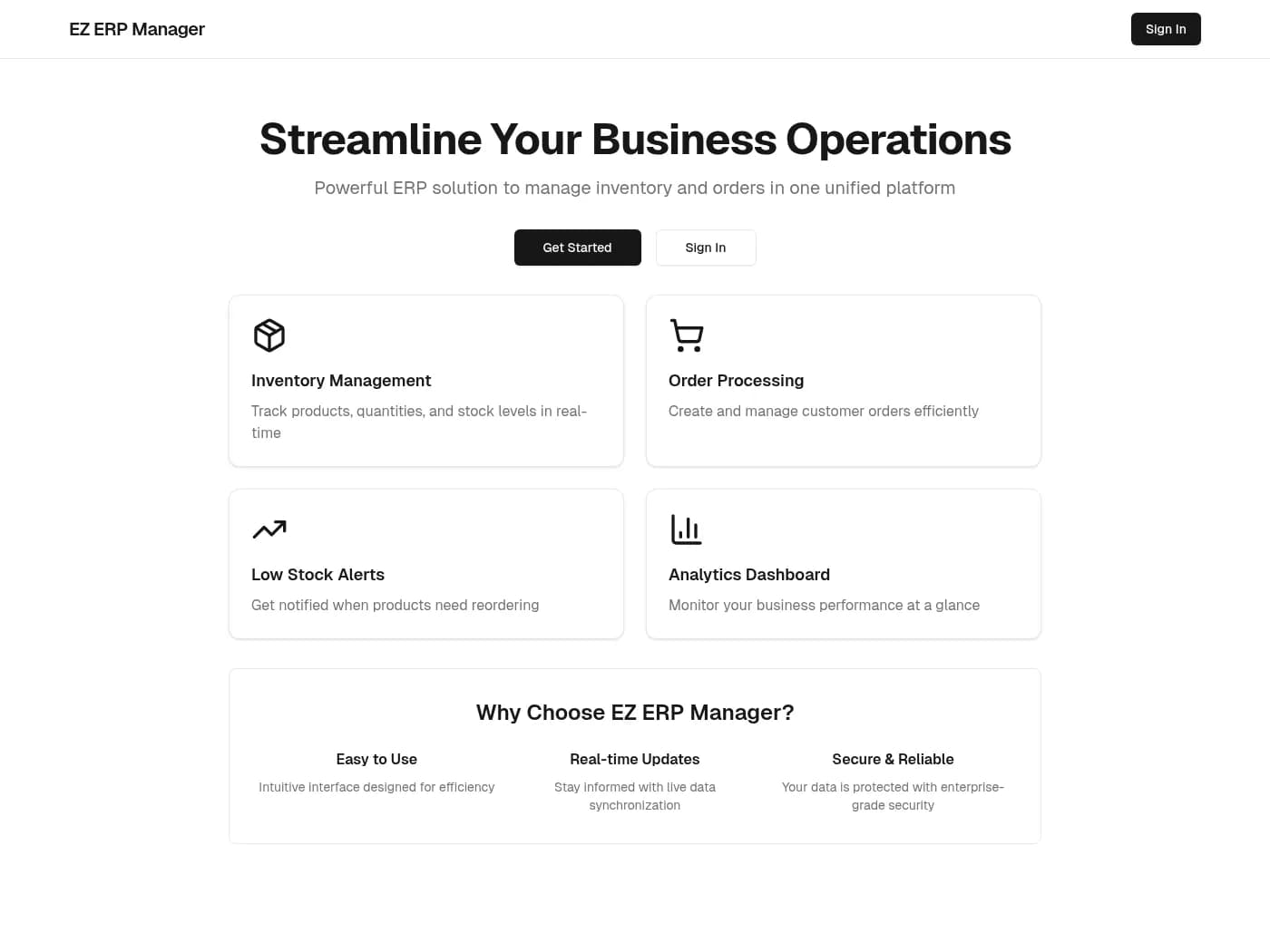 EZ ERP Manager