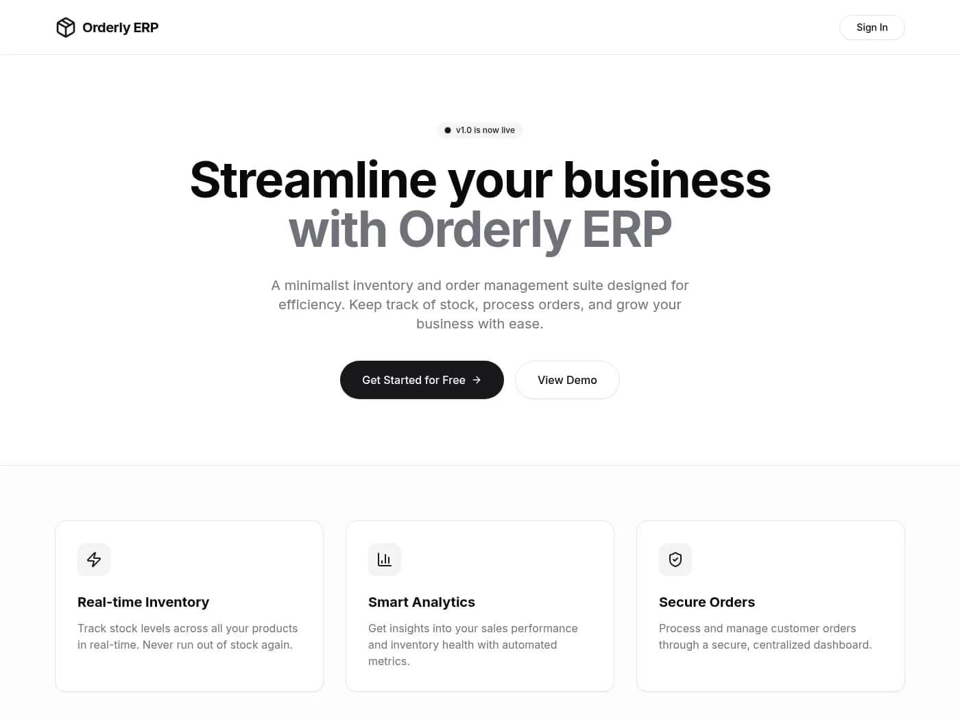 Orderly ERP Suite