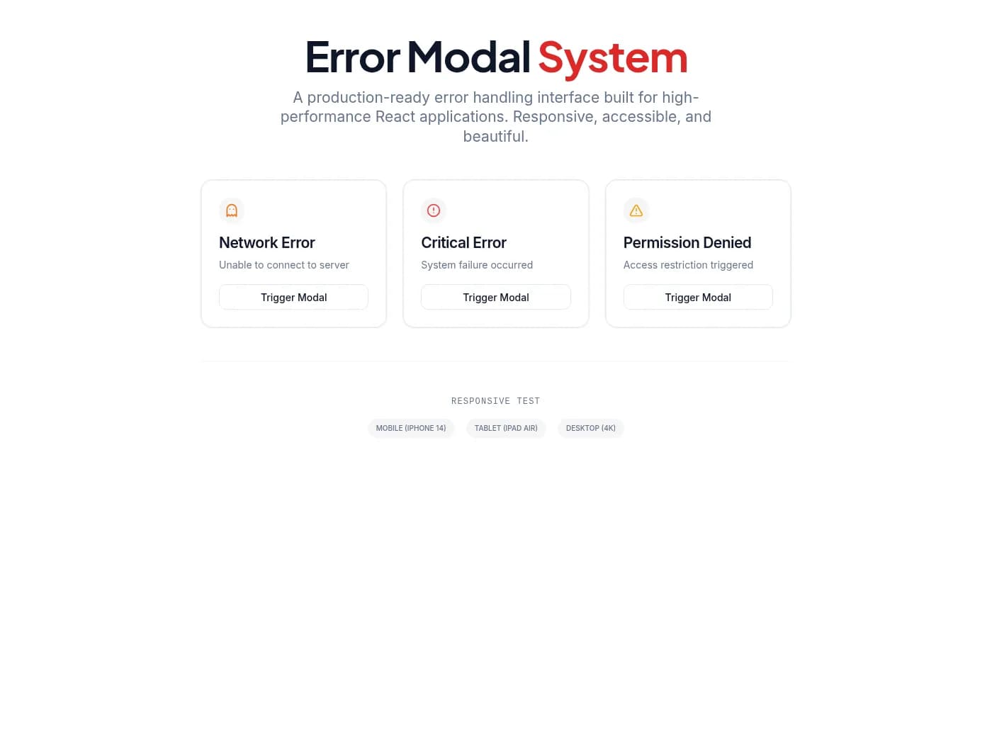Error Modal Component