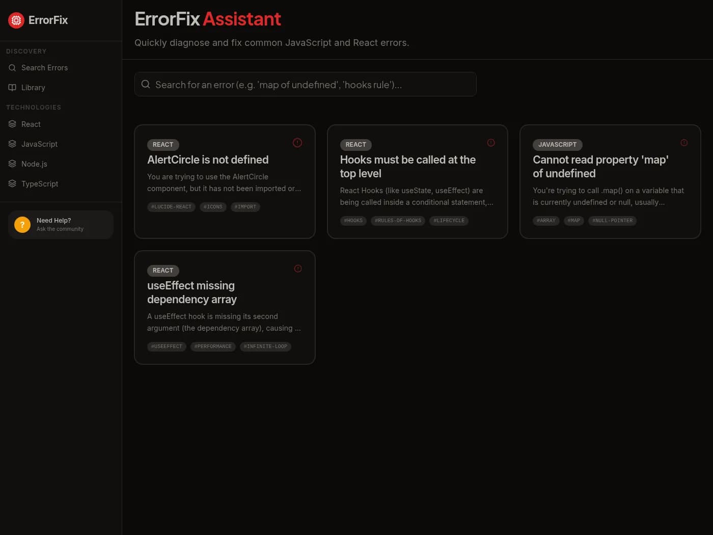 ErrorFix Assistant