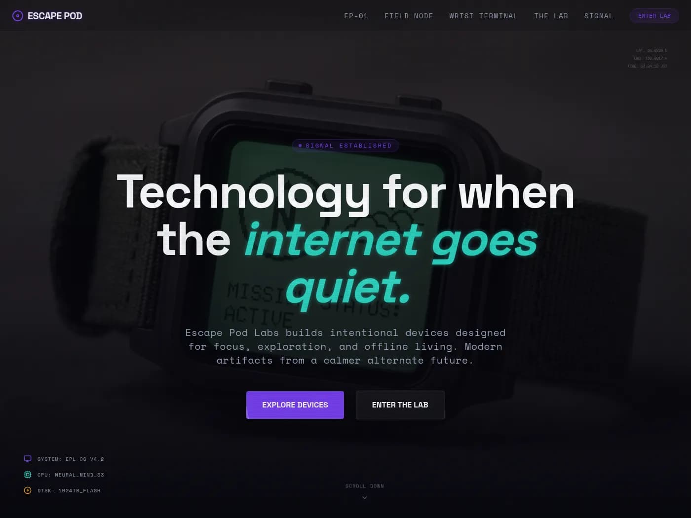 Escape Pod Labs Website