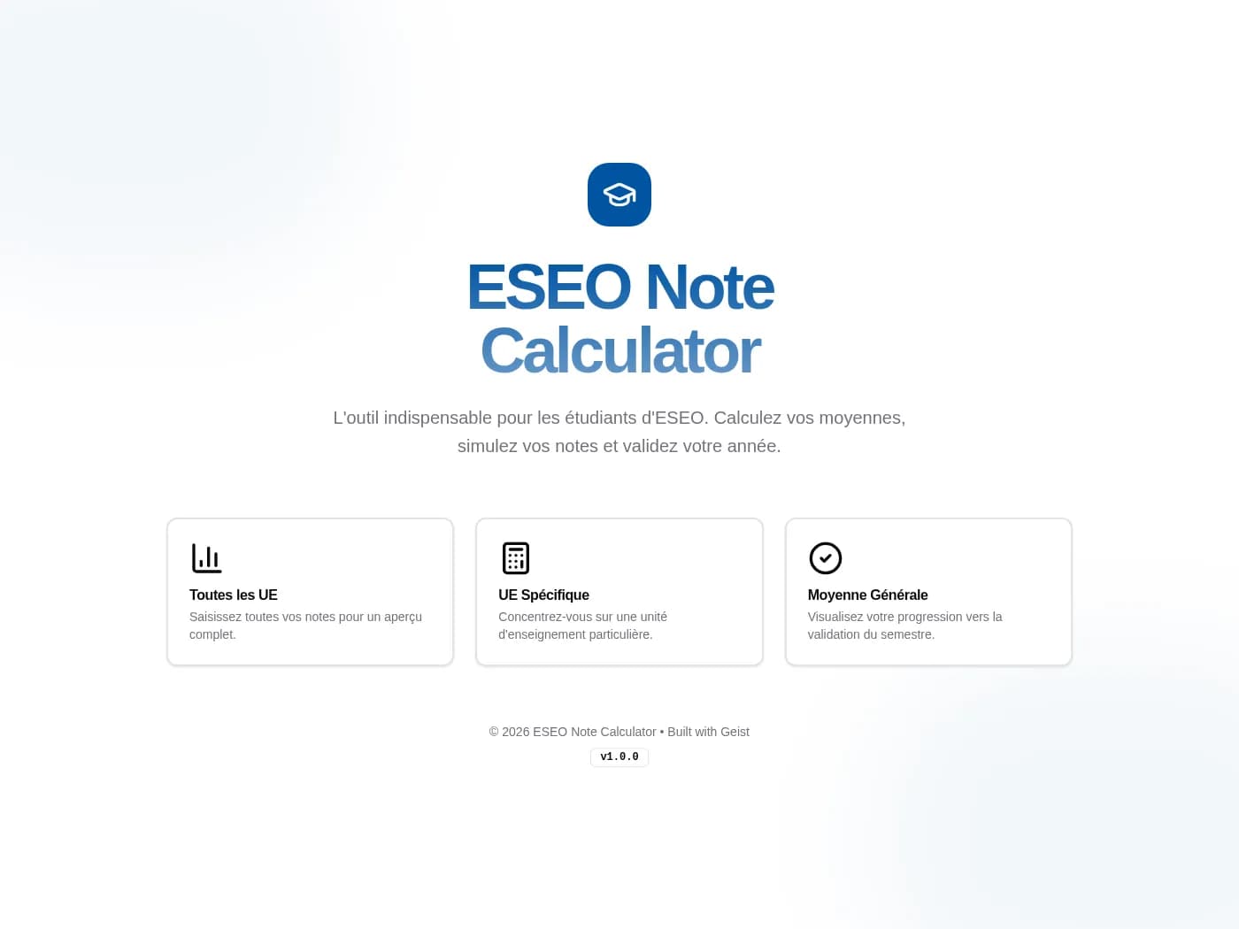 Eseo Note Calculator