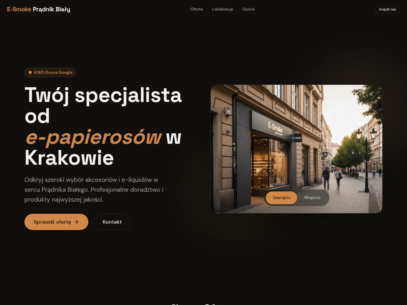 E-Smoke Prądnik Biały Site
