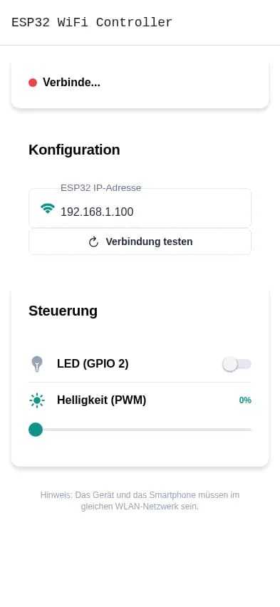 ESP32 WiFi Controller