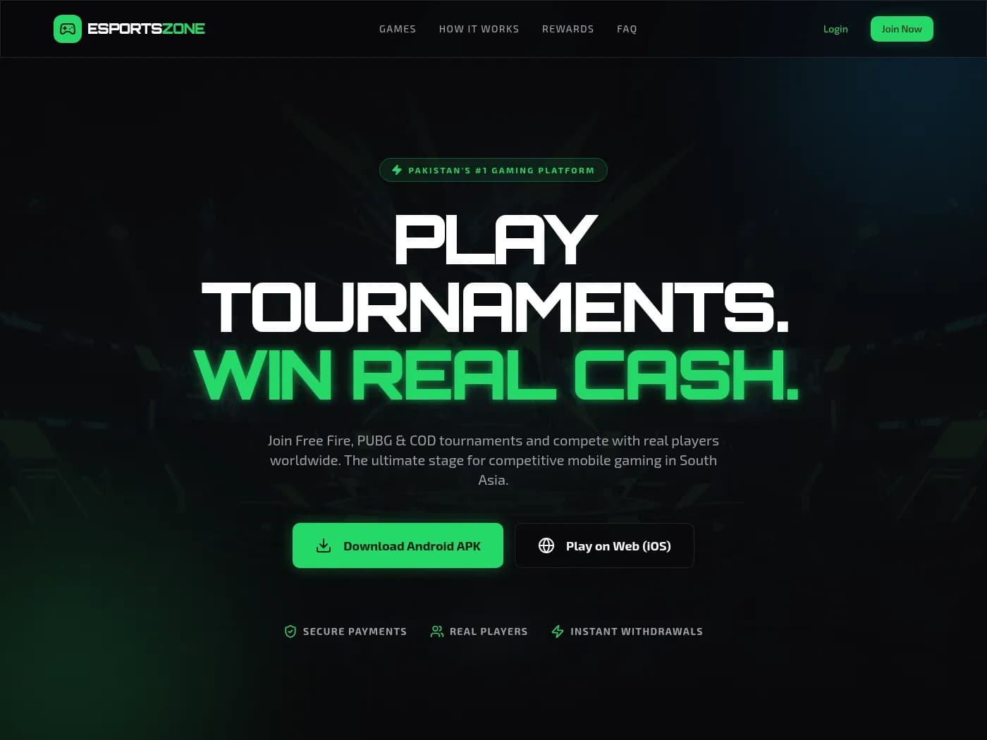Esports Tournament Landing Page