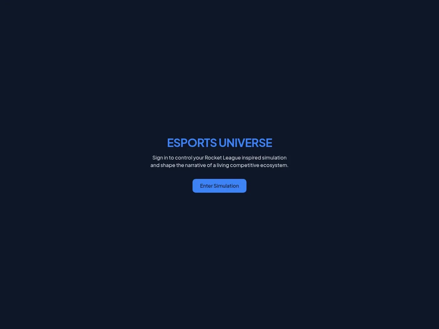 Esports Universe Simulator