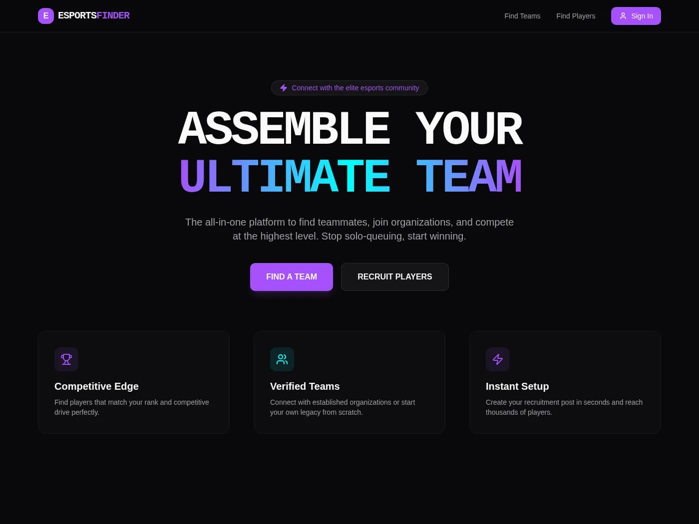 Esports Team Finder