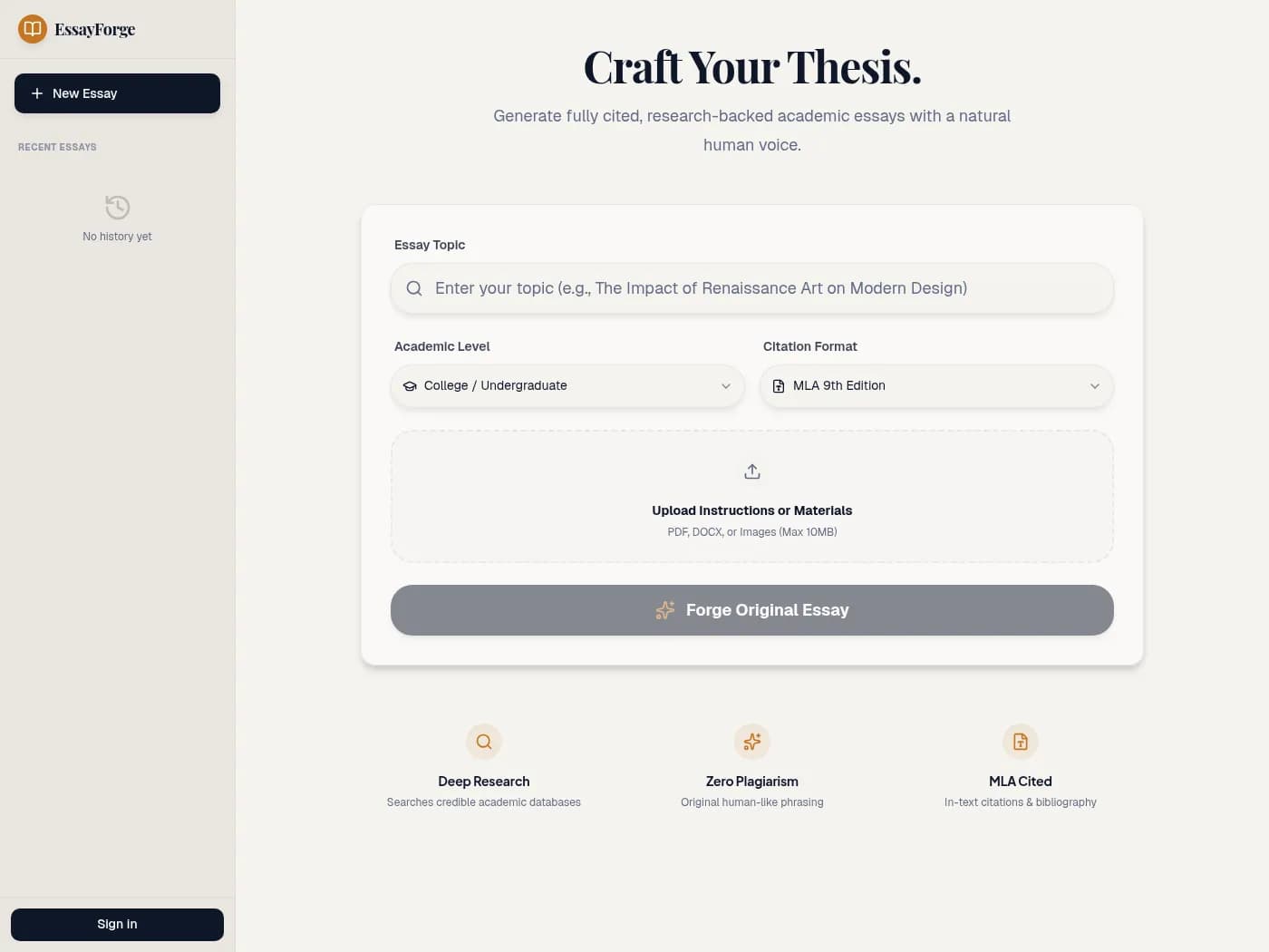 EssayForge AI Writer