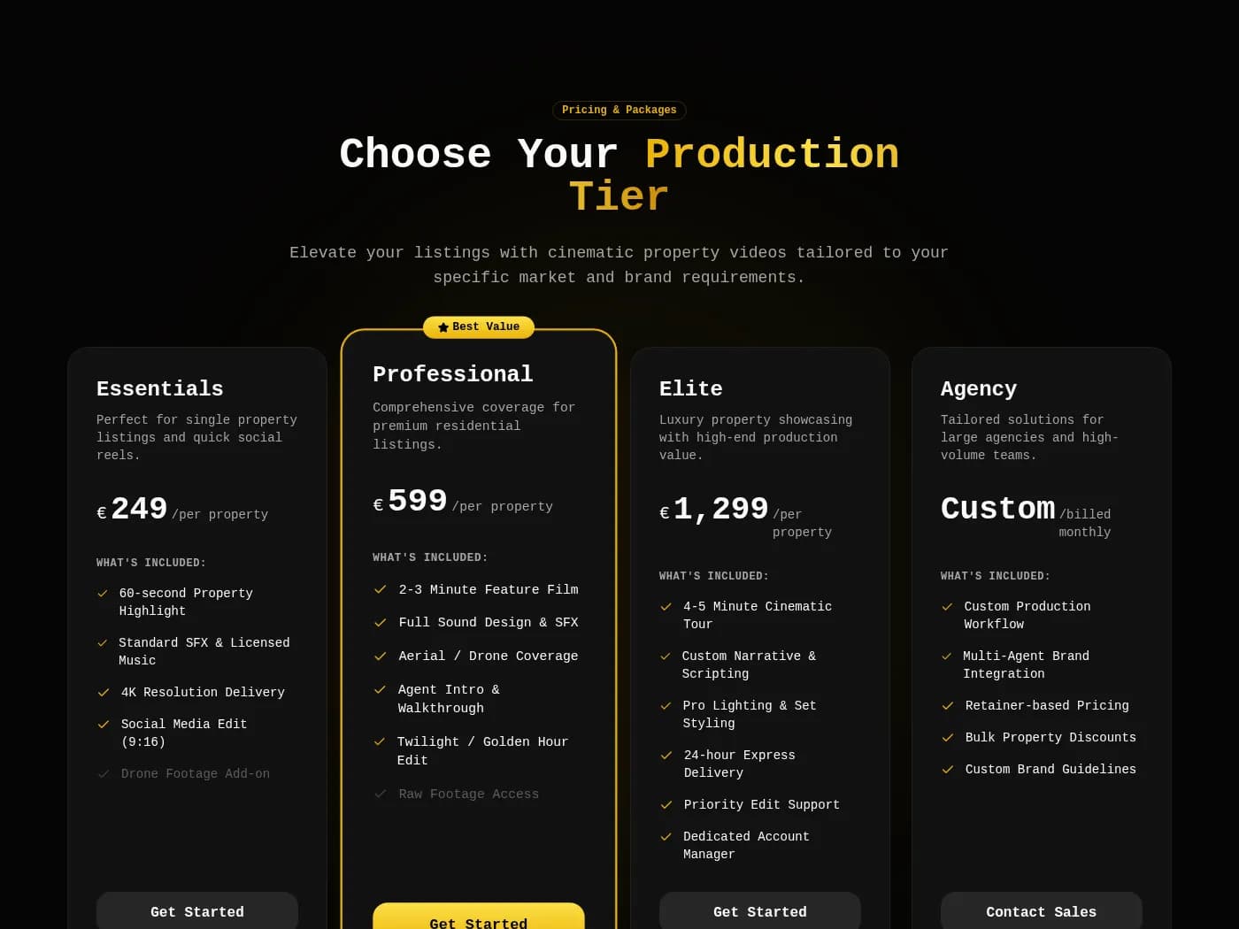 Estate Video Packages
