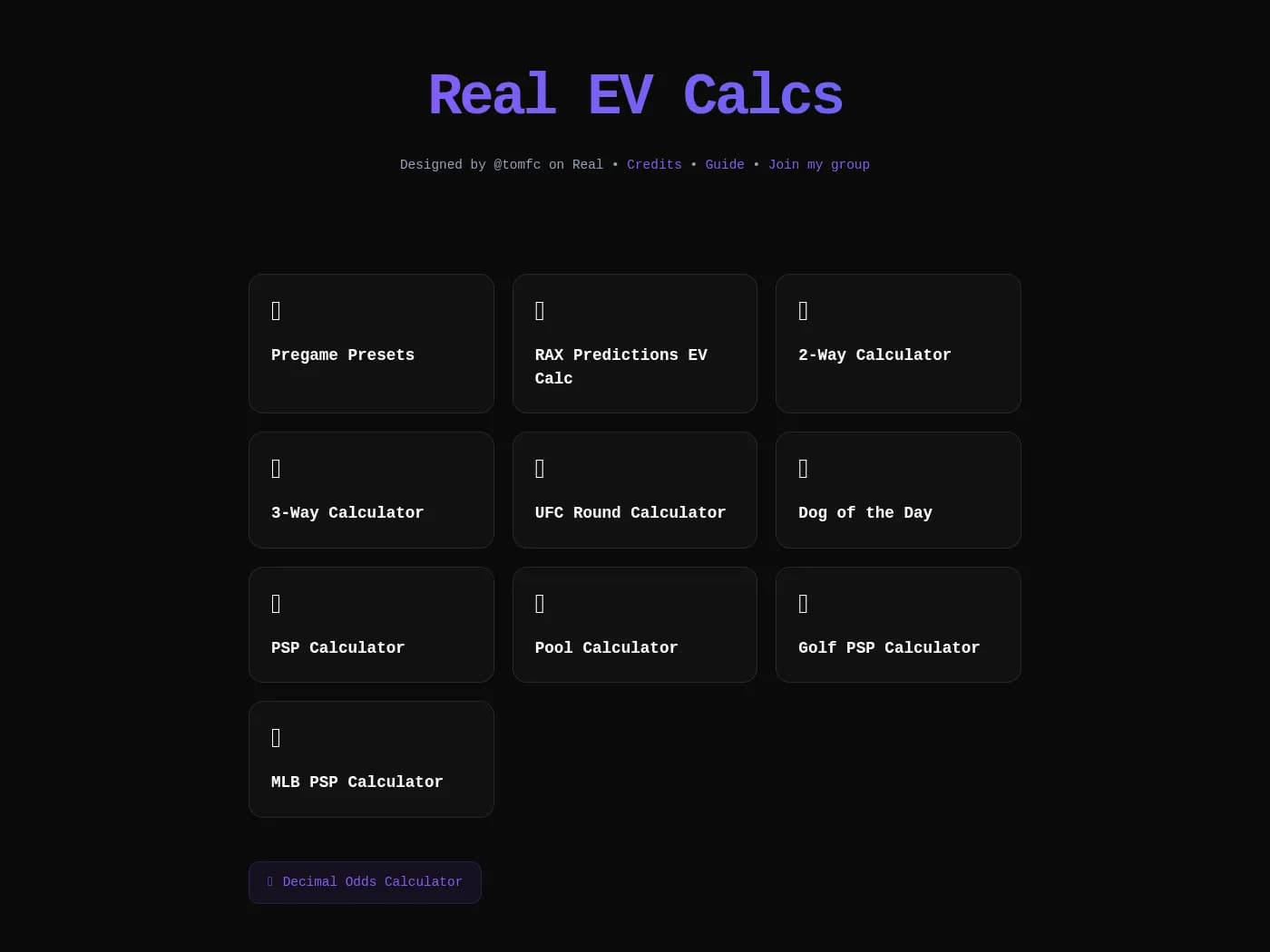 EV Calcs Clone