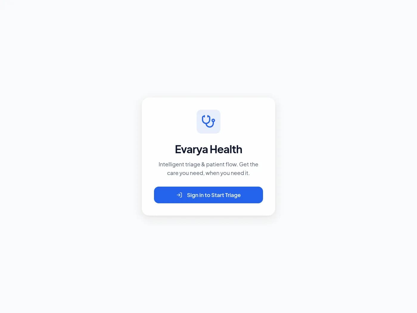 Evarya Triage Flow