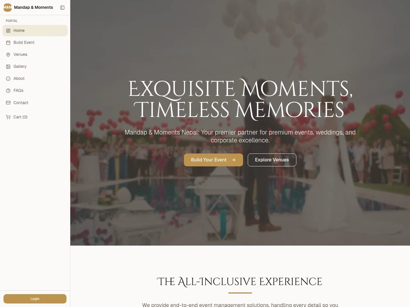Mandap Moments Event Portal