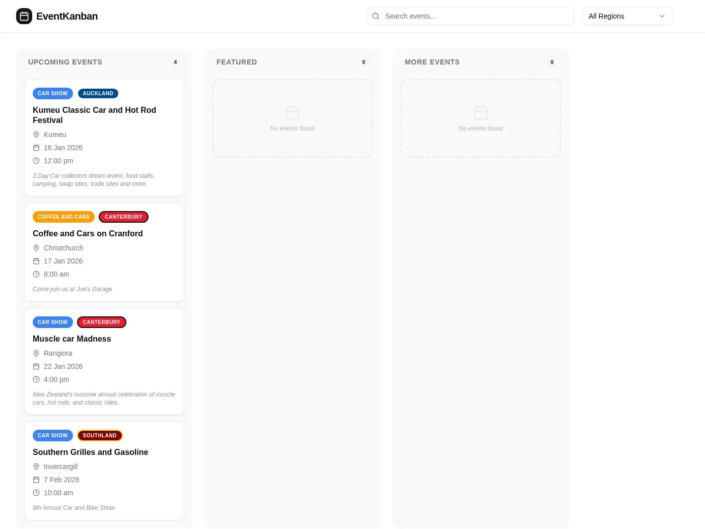 EventKanban Board