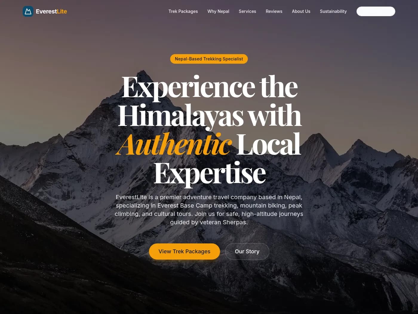 EverestLite Trekking Homepage