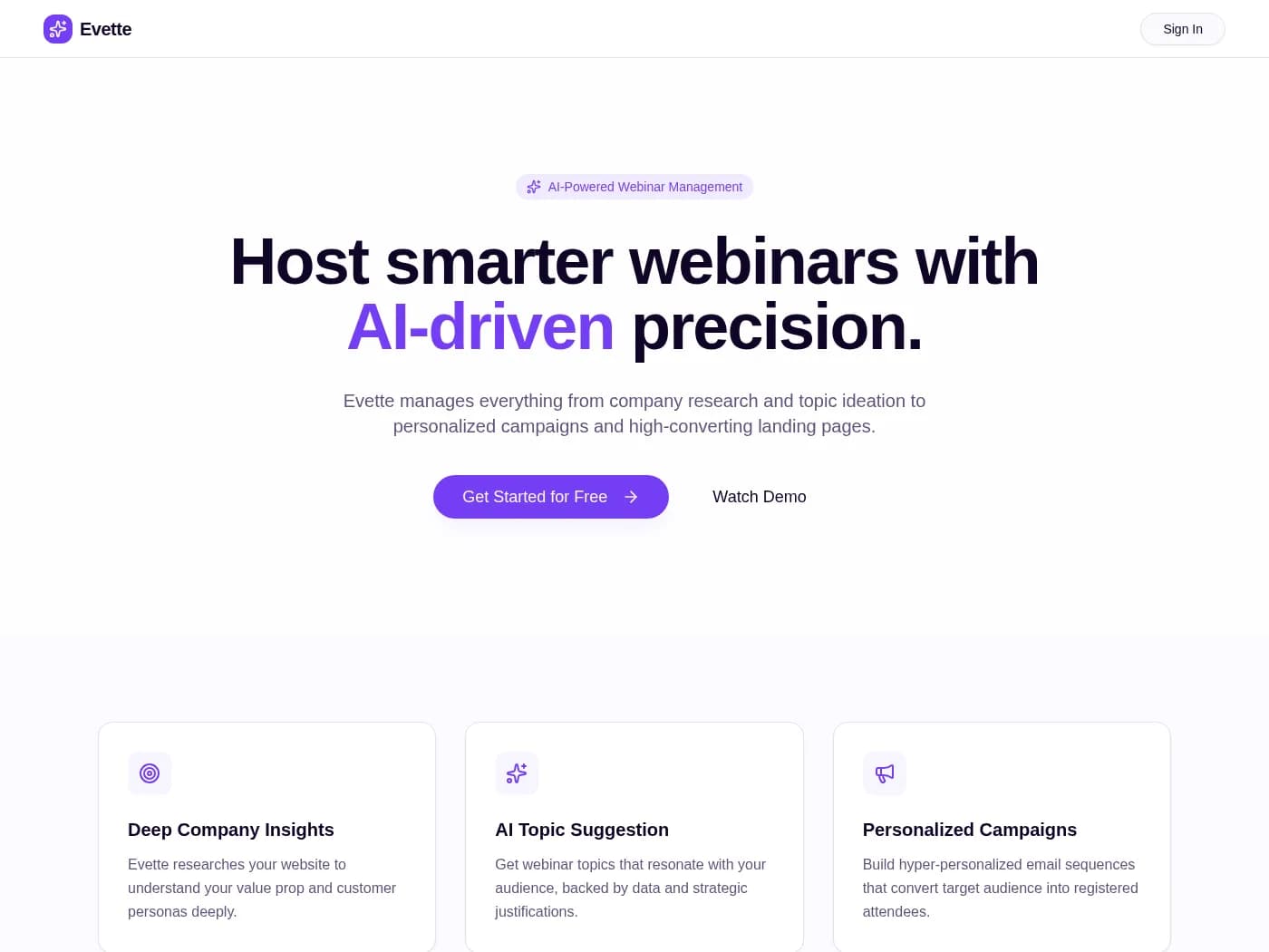 Evette Webinar Agent