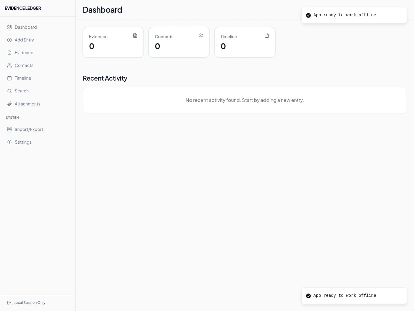 Evidence Ledger PWA