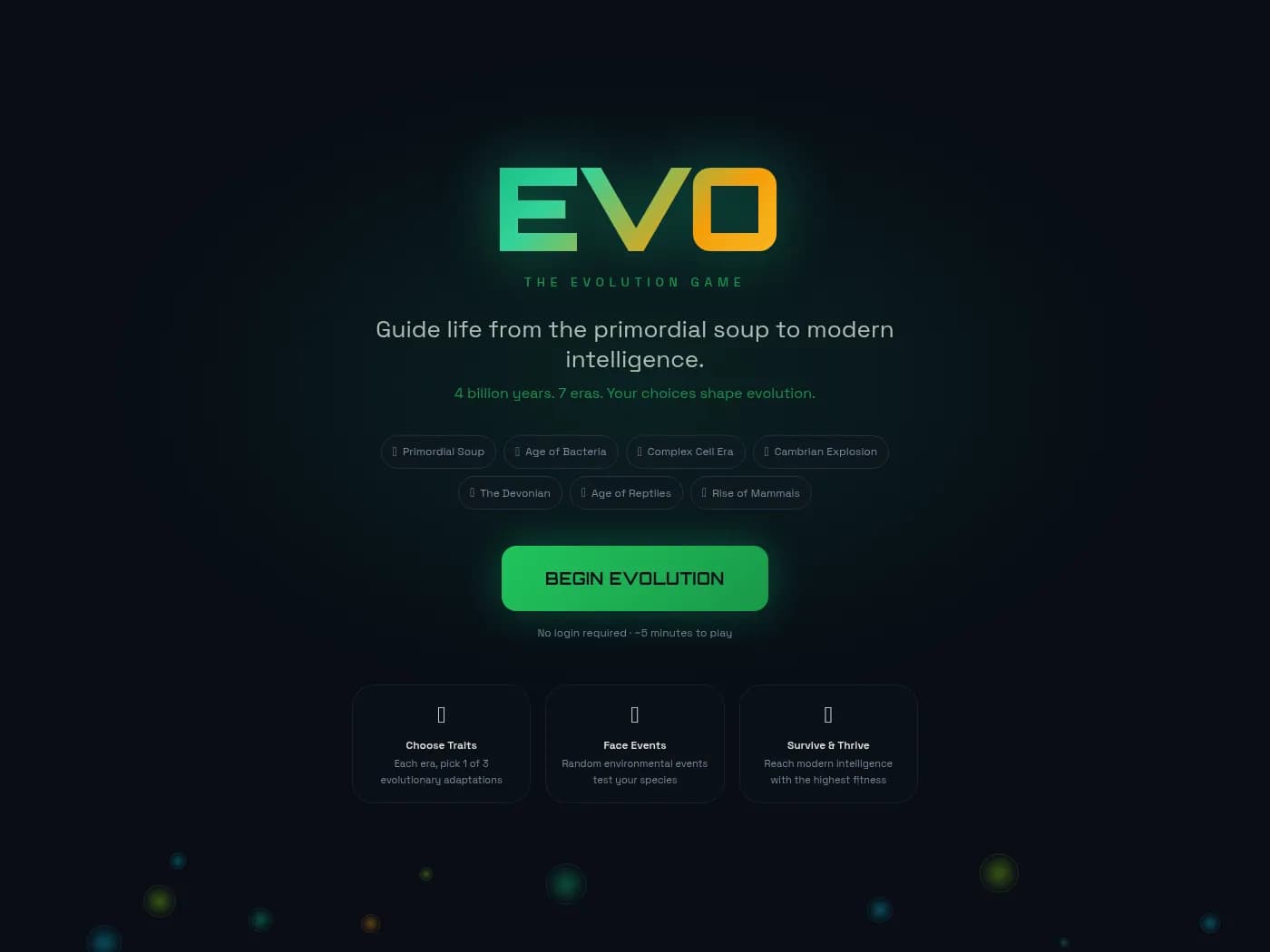 EvoGame Web Experience