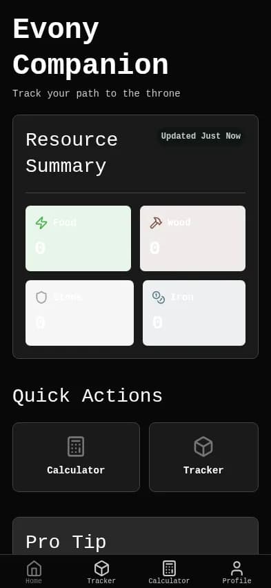 Evony Resource Companion
