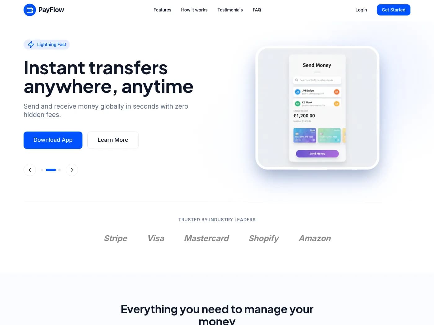 E-Wallet App Landing