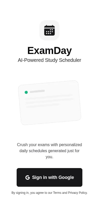 Exam Day Scheduler AI