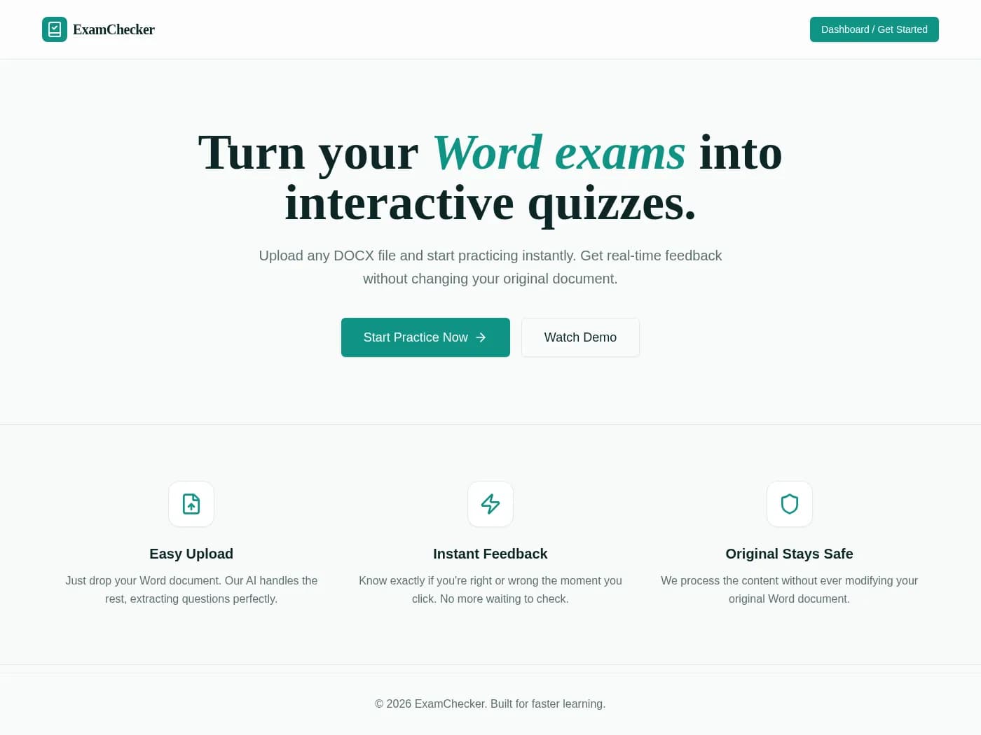 Instant Exam Checker