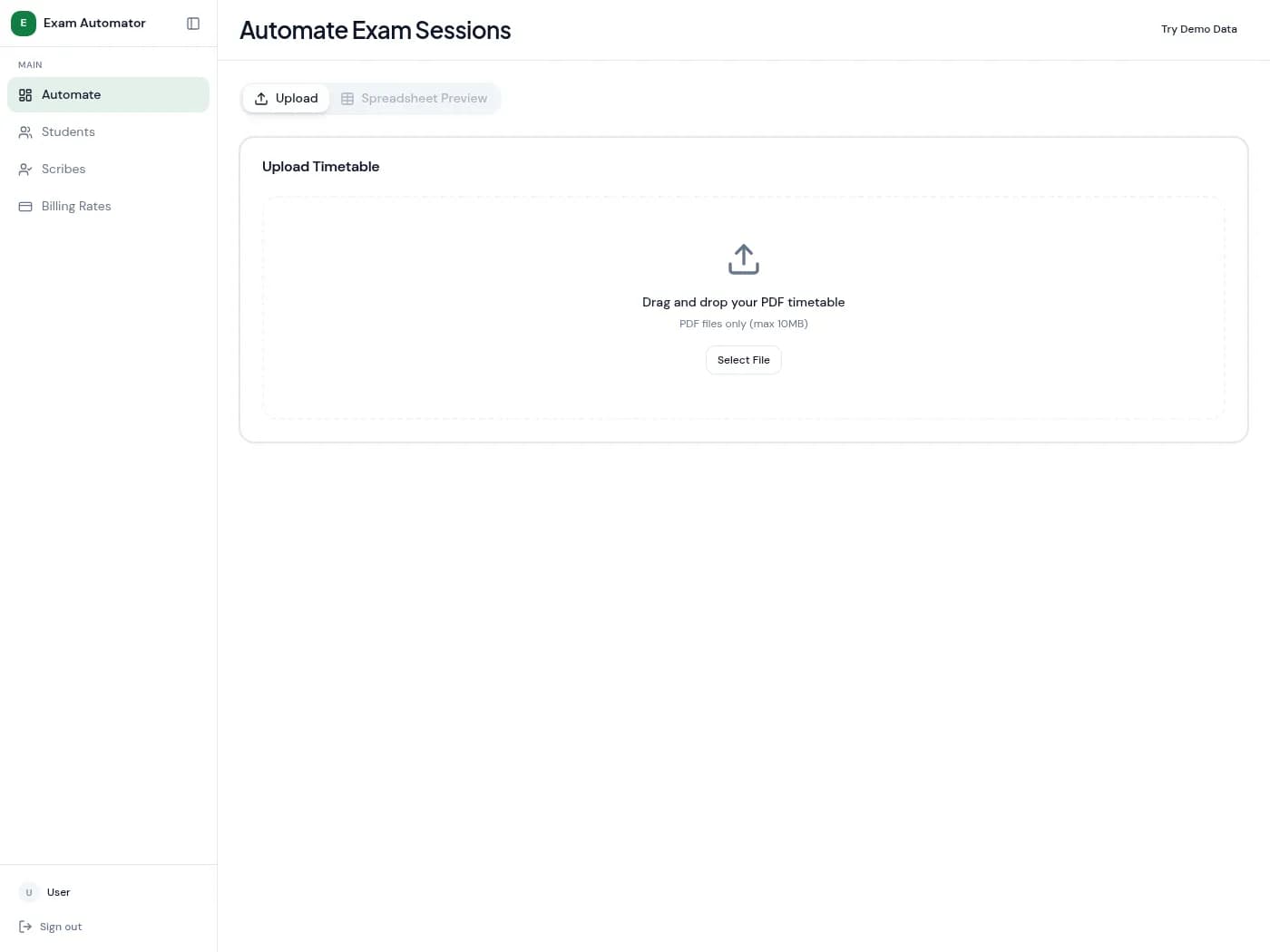 Exam Session Automator