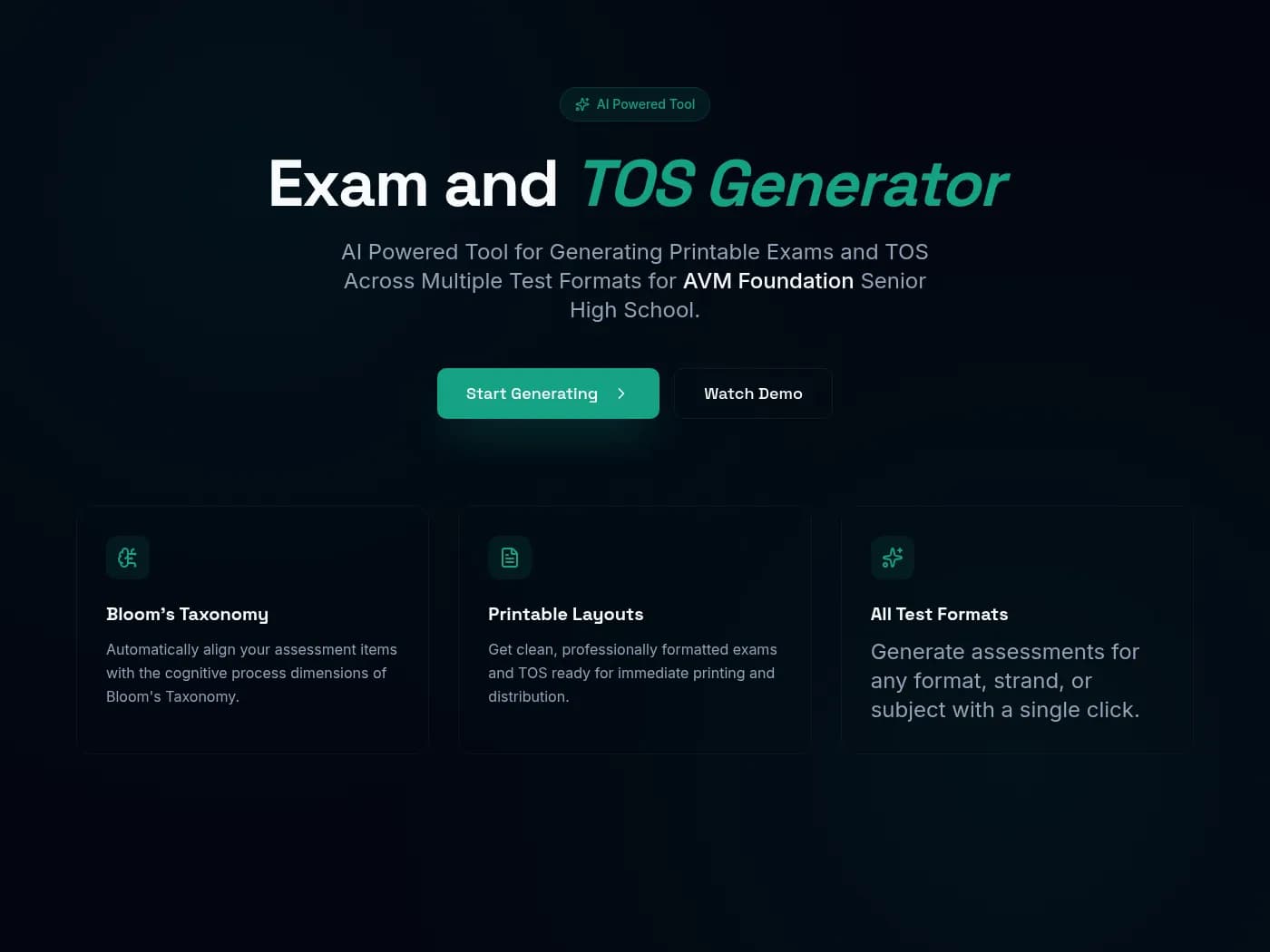 Exam & TOS Generator