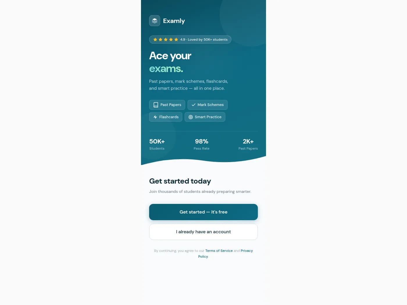 Examly Login Page