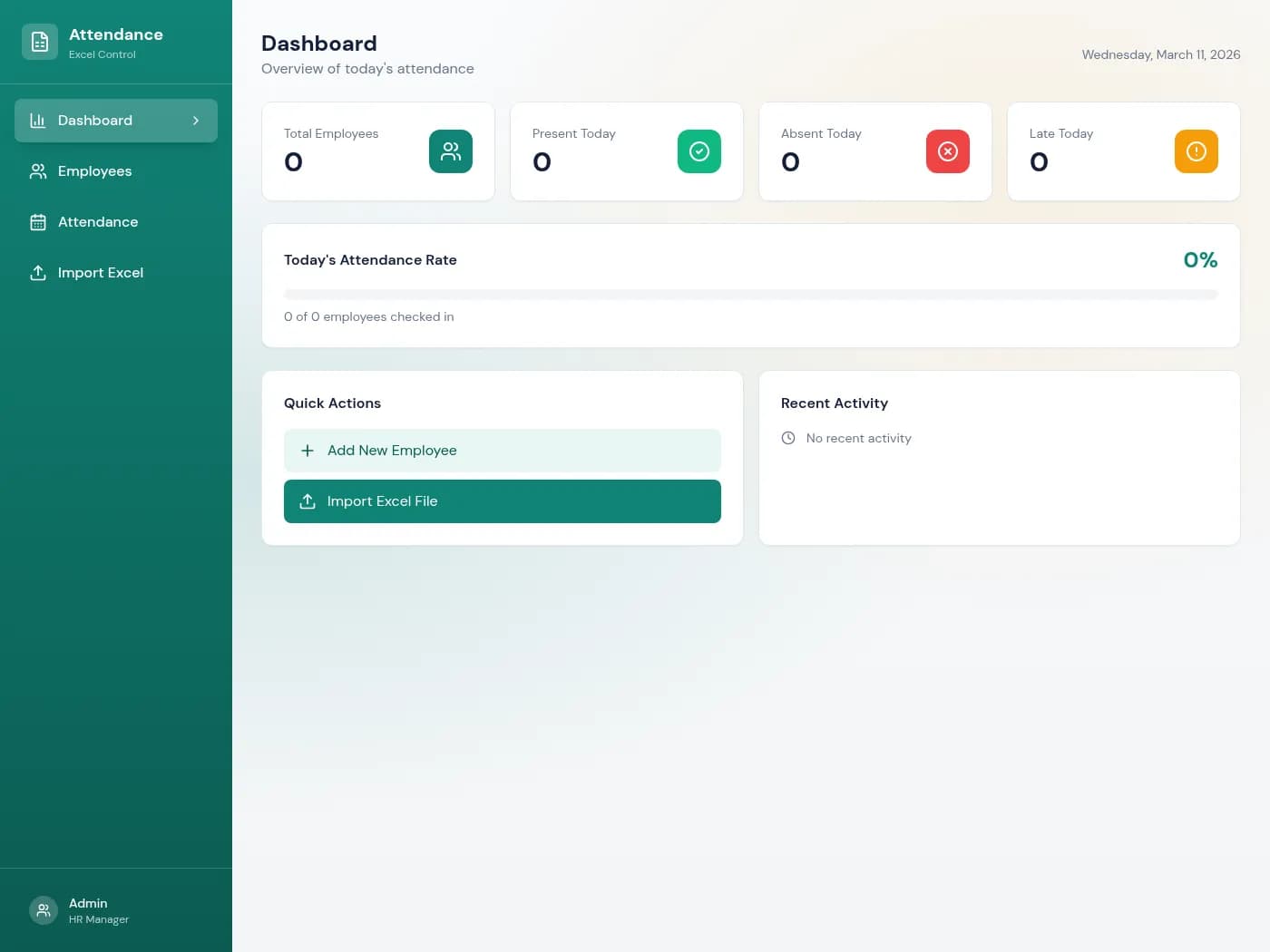 Excel Attendance Control