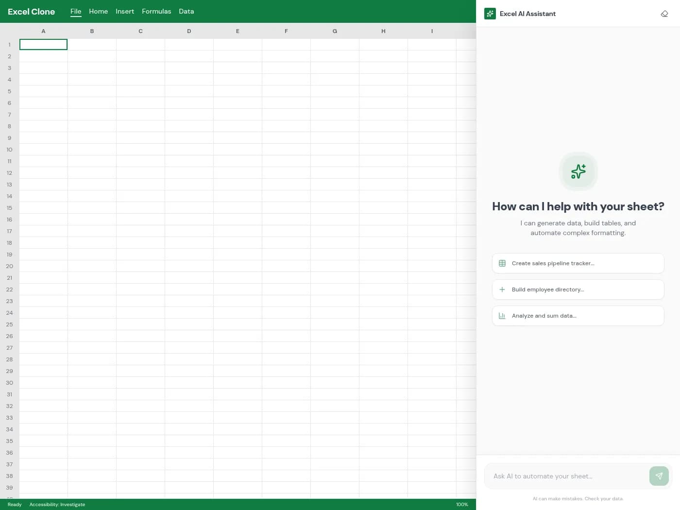 React Excel Clone