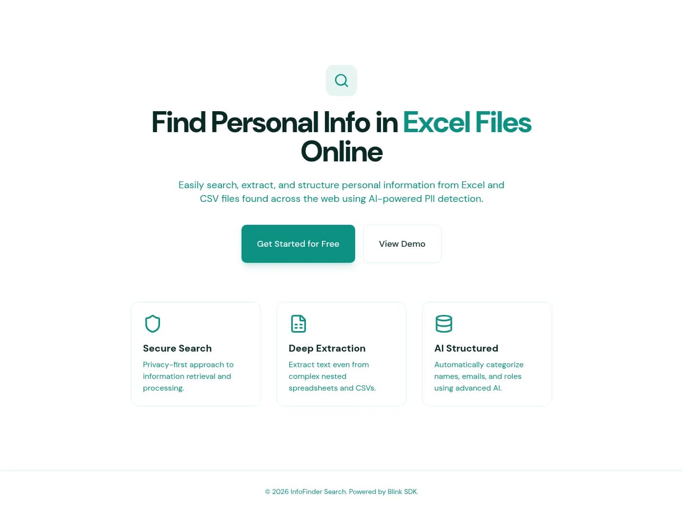 InfoFinder Excel Search