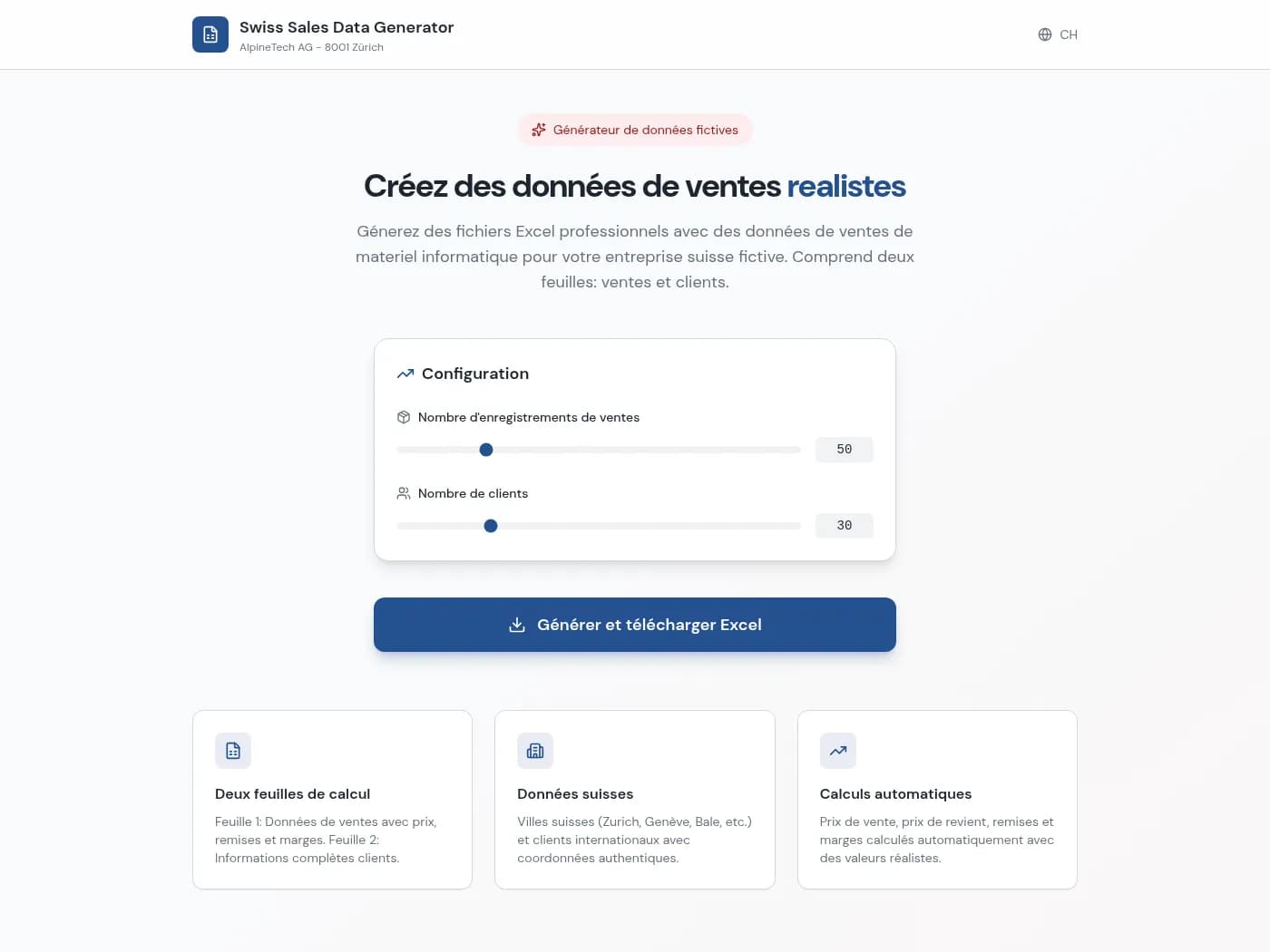 Swiss Sales Data Generator