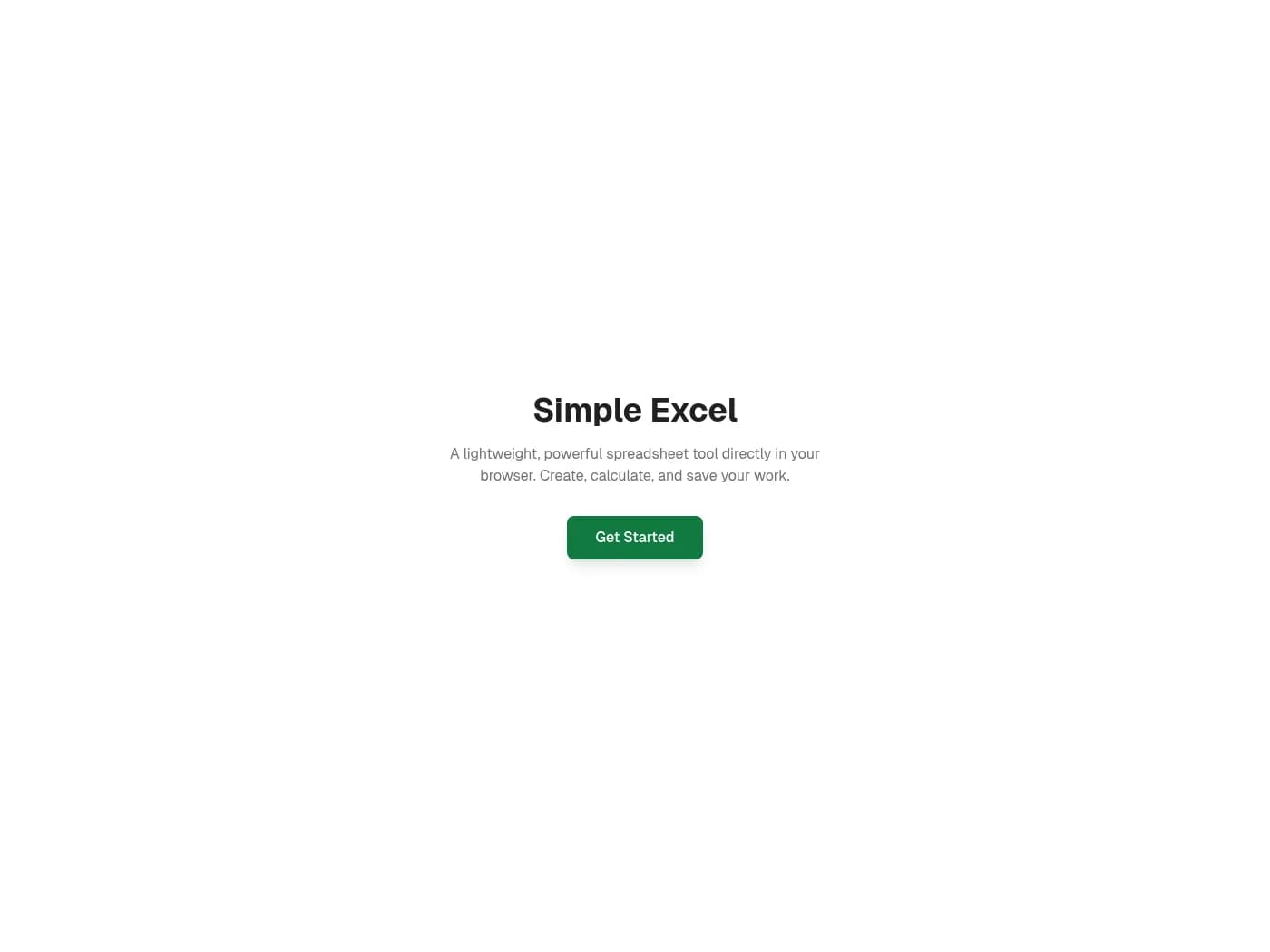 Excel Simple Site