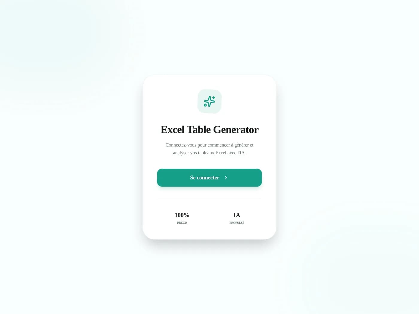Excel Table Generator