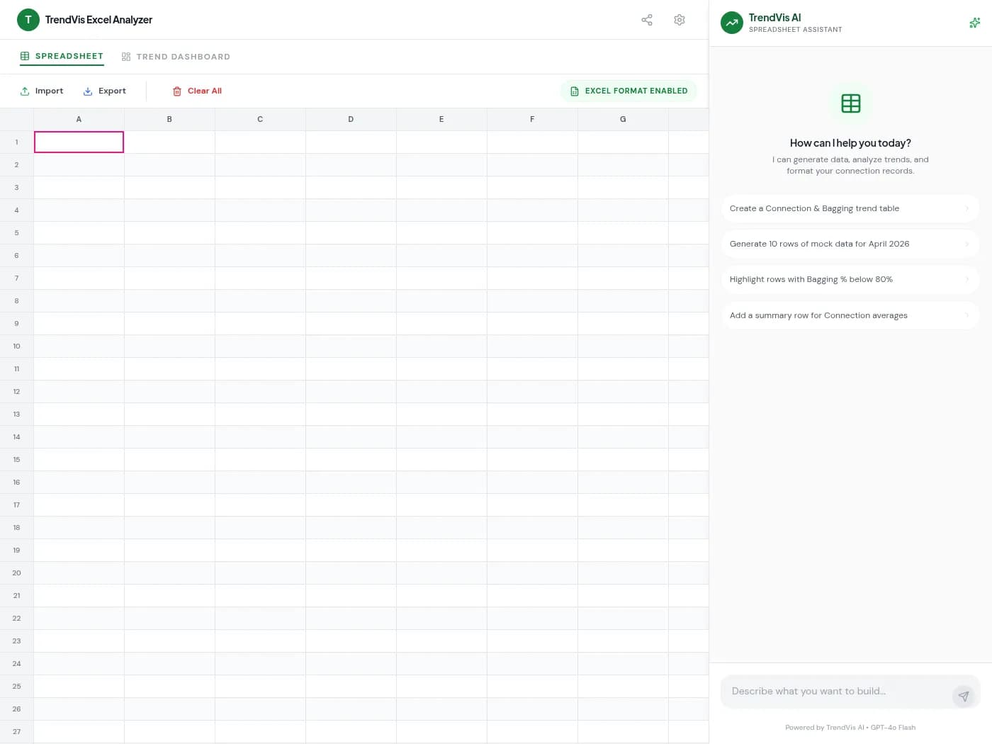TrendVis Excel Analyzer
