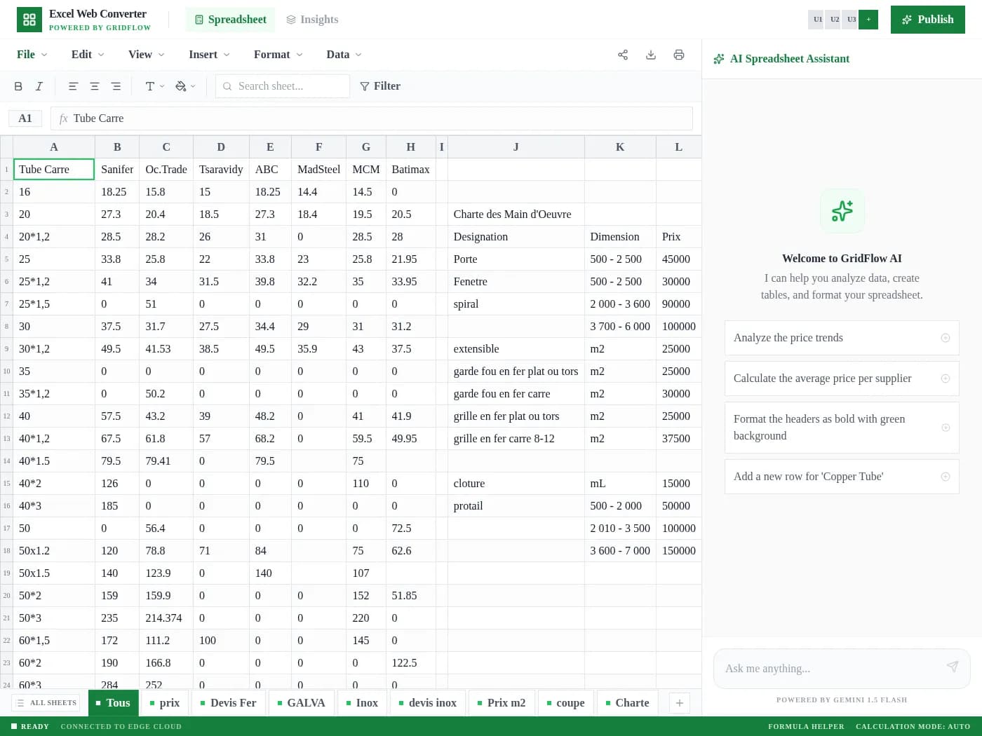 Excel Web Converter