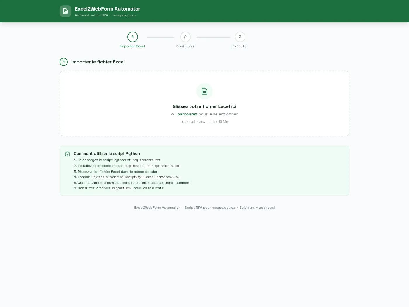 Excel2WebForm Automator