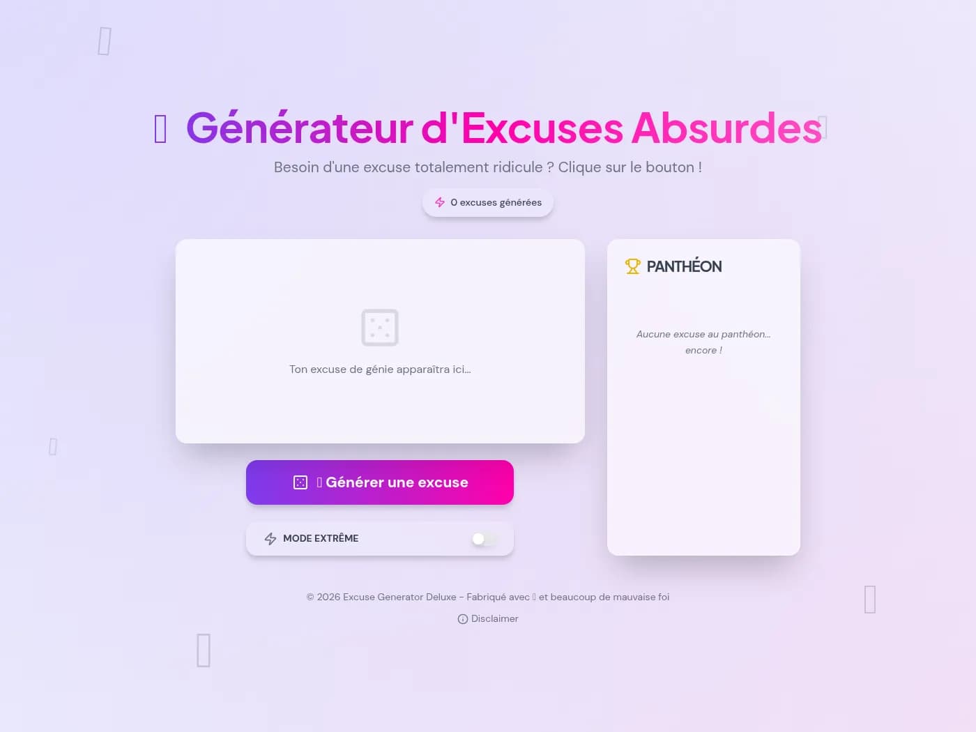 Excuse Generator Deluxe